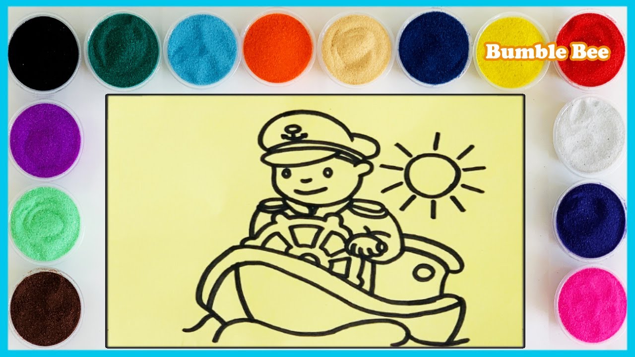 Happy sailor sand painting/How to coloring sailor so beautiful/learn ...