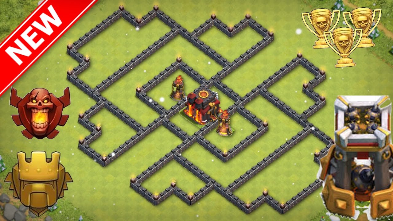 New Th10 Trophy/War Base 2017 (Hybrid/Farming Loot) - Anti-Bowler ...