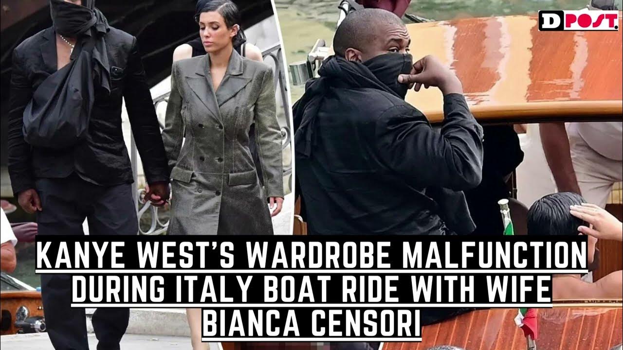 Kanye Wests Wardrobe Malfunction During Italy Boat Ride With Wife