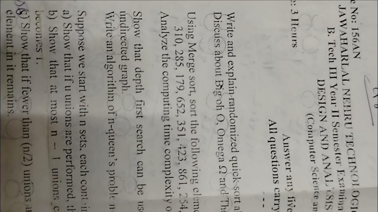 JNTUH || DAA Subject || Design and Analysis of Algorithms|| R18 ...