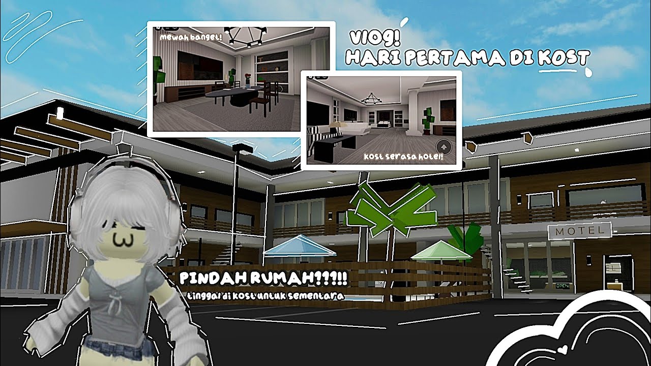🪄 Vlog Pindahan ke Kost untuk sementara ೀ | ROBLOX INDONESIA ...