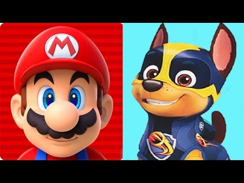 Super Mario Run vs PAW Patrol Mighty Pups - YouTube