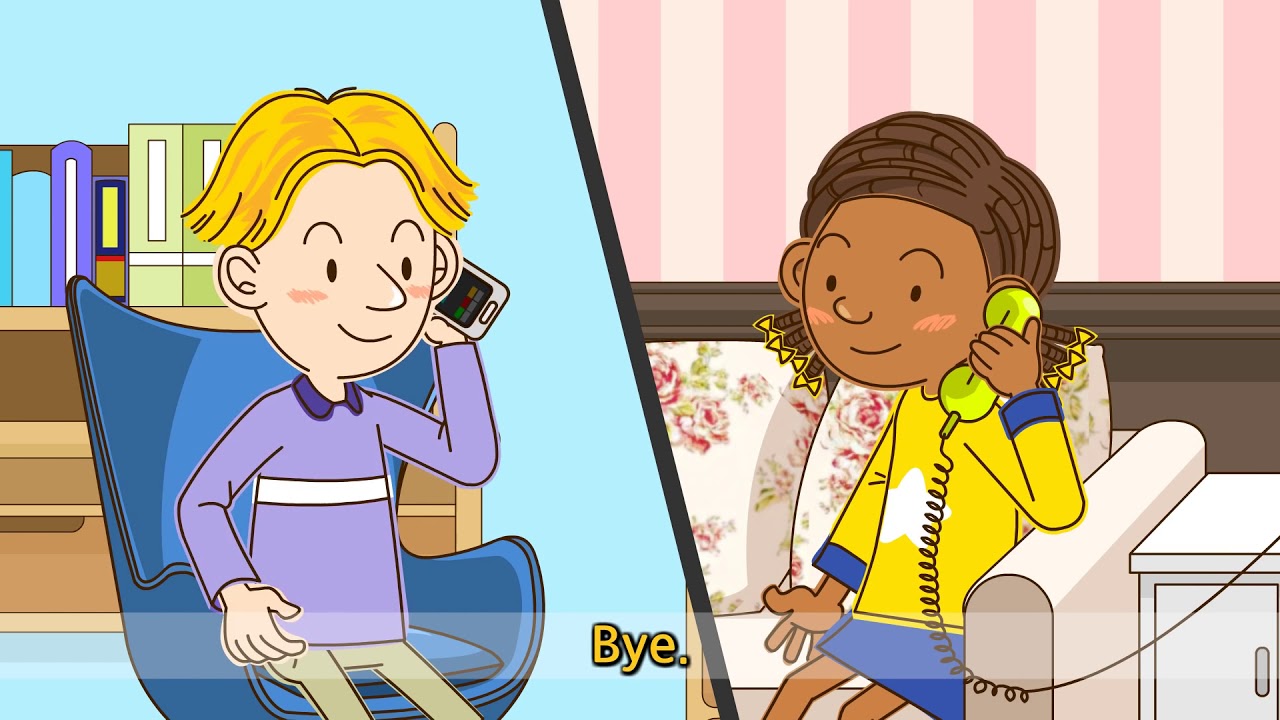 Telephone Conversations (Easy Dialogue for Kids) - YouTube
