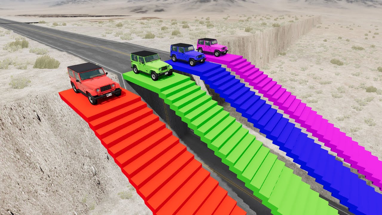 BeamNG.Drive - Cars vs Slide & Unfinished Road Crashes 09 | BeamNG High ...