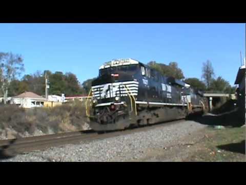 NS 7627 leads NS Train 322 in Mableton, GA - YouTube