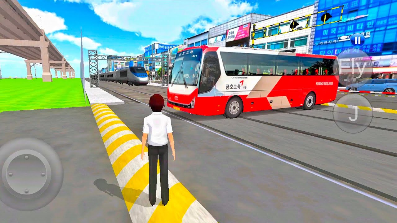 Train Vs Hyundai Express Bus - 3d Driving Class game play video || Car ...