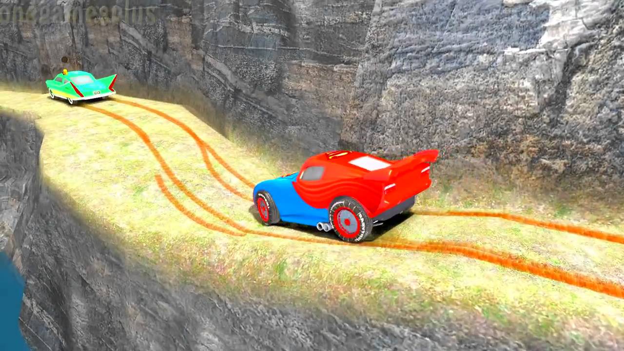 Goofy & Superman Disney cars Flo & Lightning McQueen Children's Songs ...
