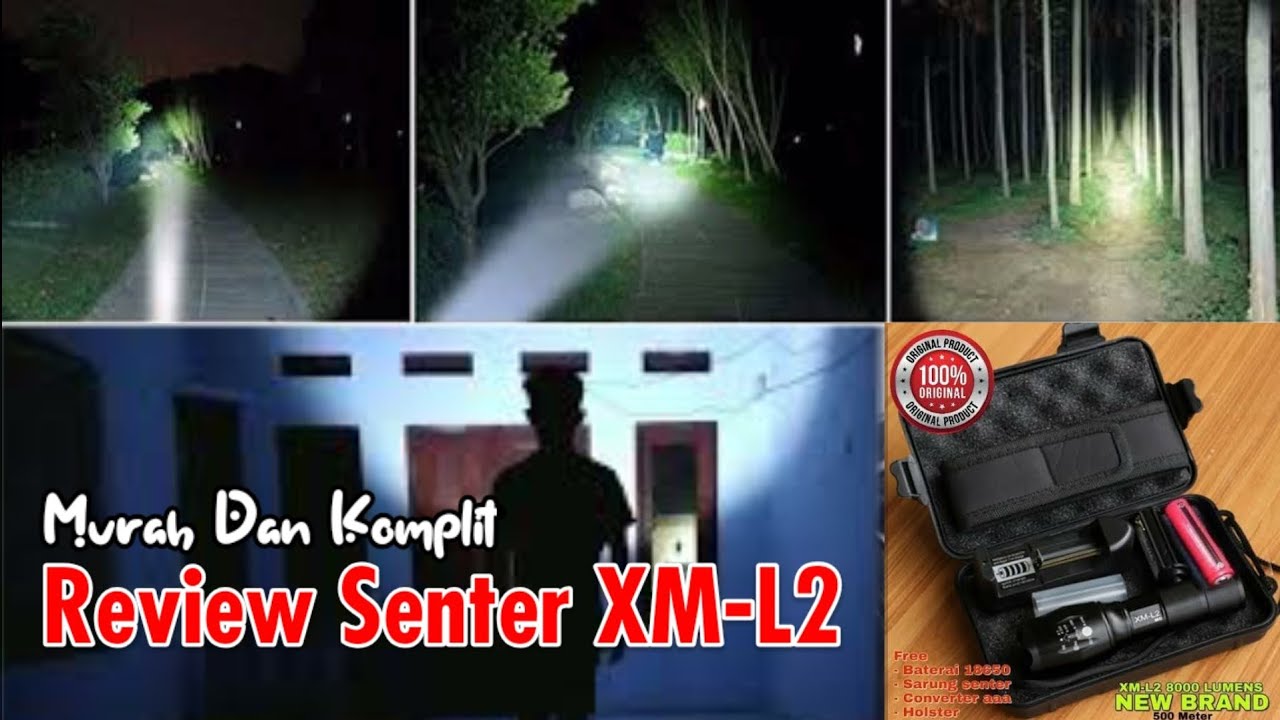 Senter led tactical cree xm-l2 komplit super terang | flashlight led ...
