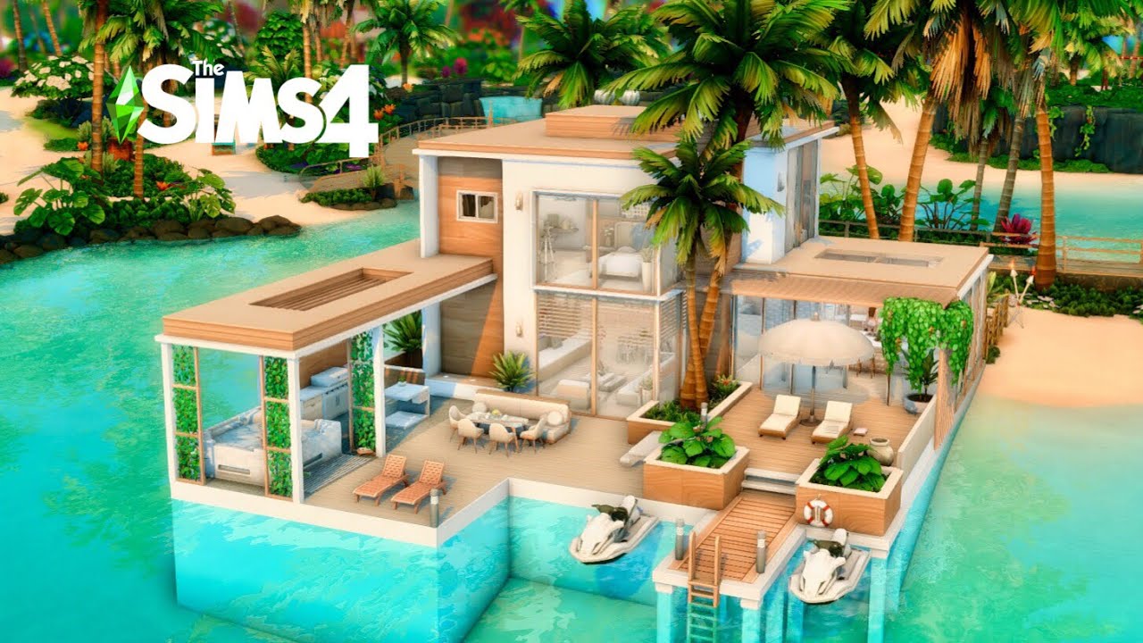Modern Beach House 🌊⛱ | Stop Motion | The Sims 4 | No CC - YouTube