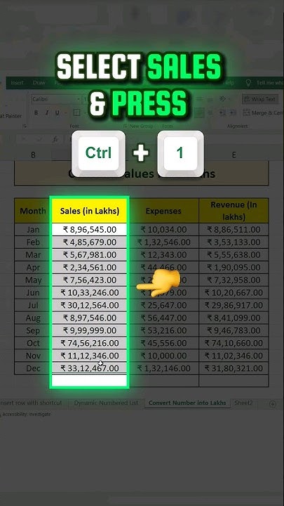 Learn How to Convert Figures to Lakhs Quickly💰 Excel Shortcut #Excel # ...