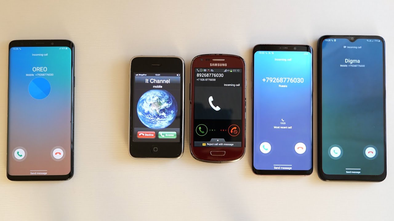 Samsung Galaxy S series and iPhone 2G incoming call - YouTube