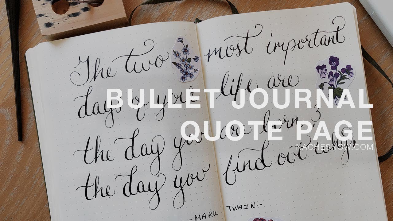 Bullet Journal | Calligraphy Quote Page - YouTube