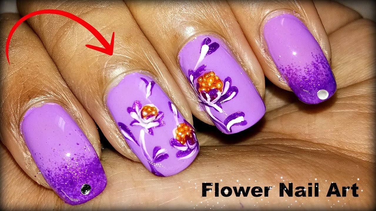 New Flower Nail Art Designs Tutorial Videos At Home - YouTube