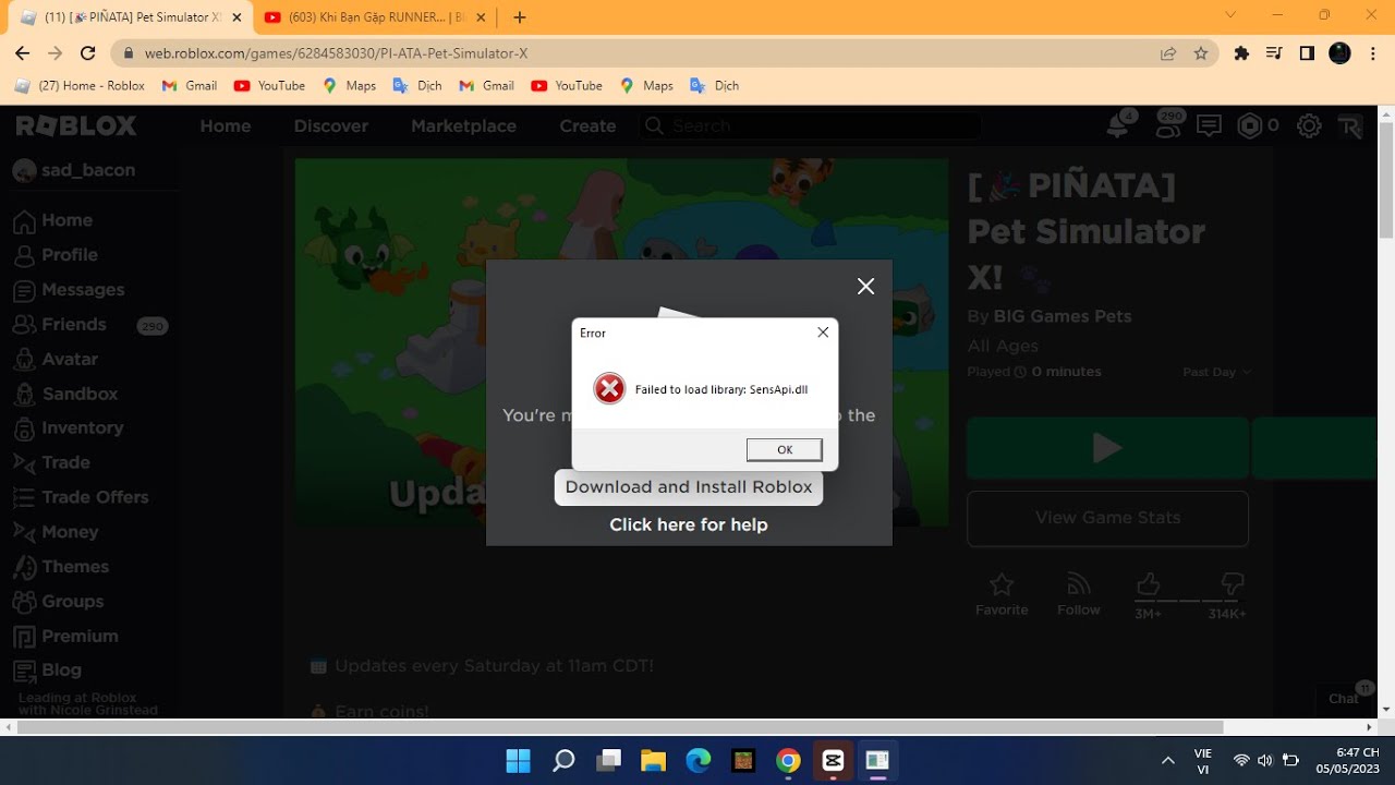 roblox ra memory dump rồi hả? - YouTube