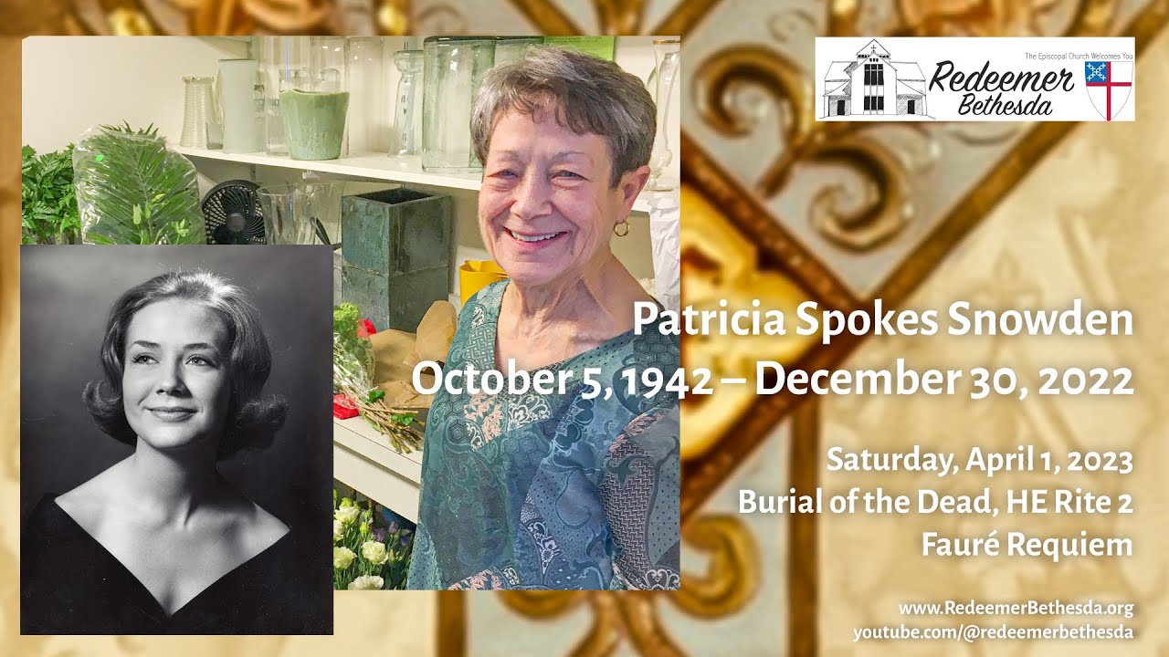 Memorial Service: Patricia Spokes Snowden - YouTube