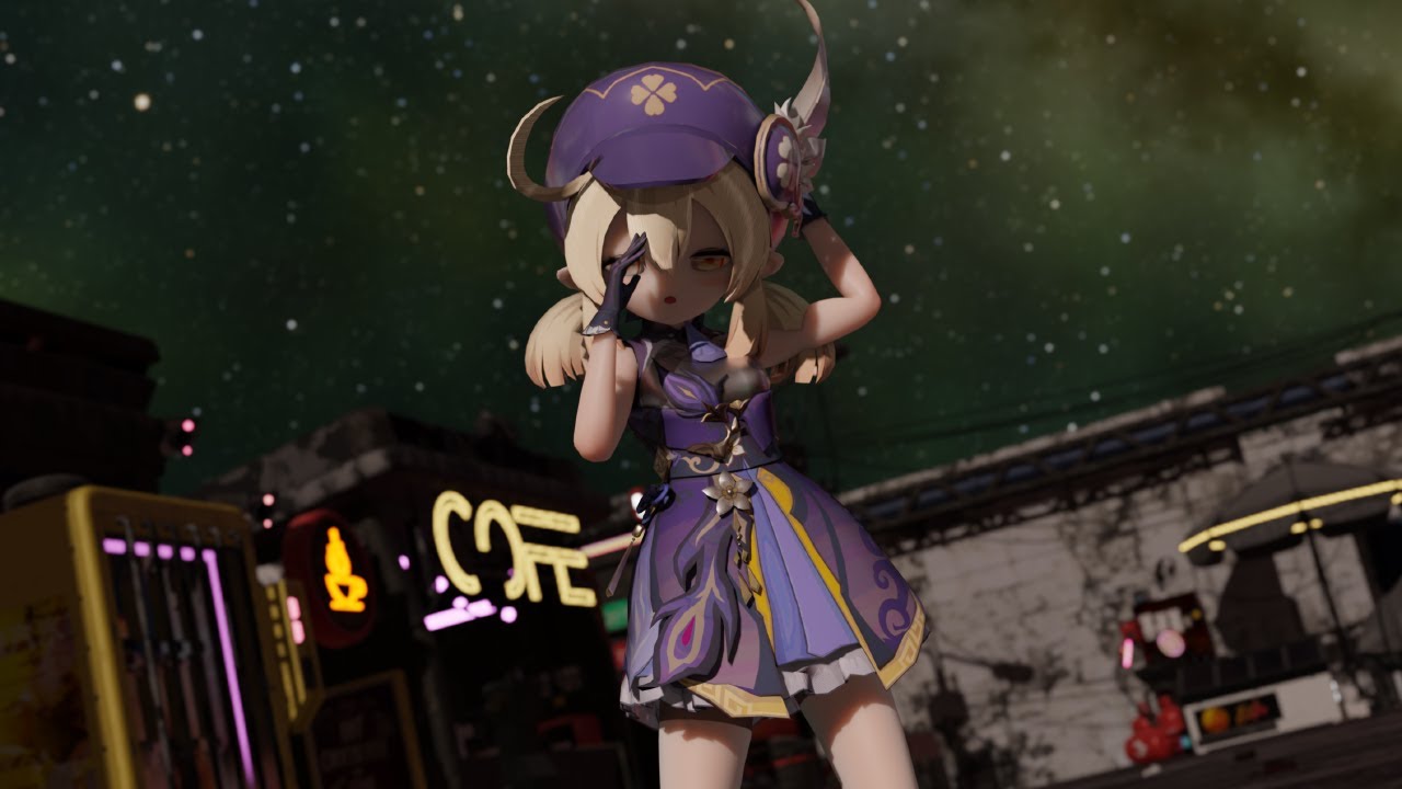 Genshin impact-klee :Glow in the dark(keqing clothing) - YouTube