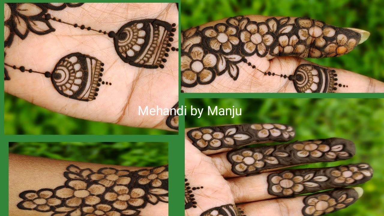 New Stylish Jhumka Mehndi Design for front Hand || Rakhi Special ...