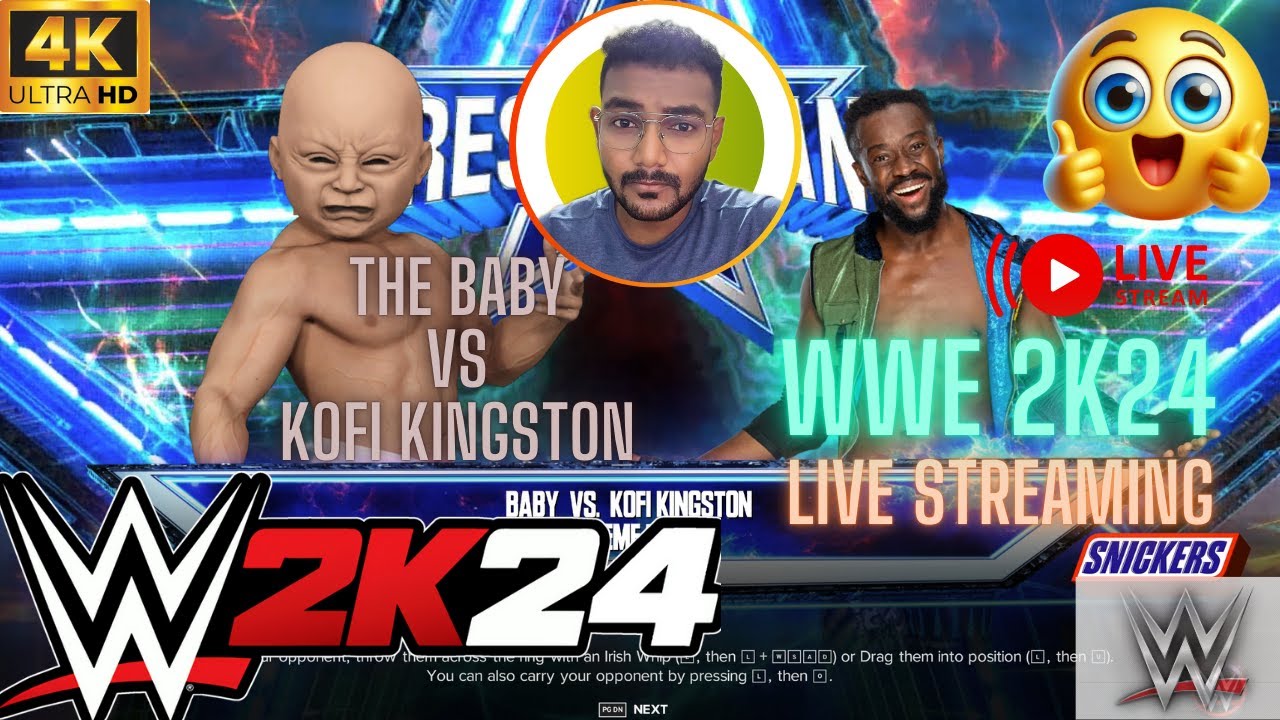 WWE2K24 The Baby vs Kofi Kingston @Wrestlemania🔴 Play with Shubham ...
