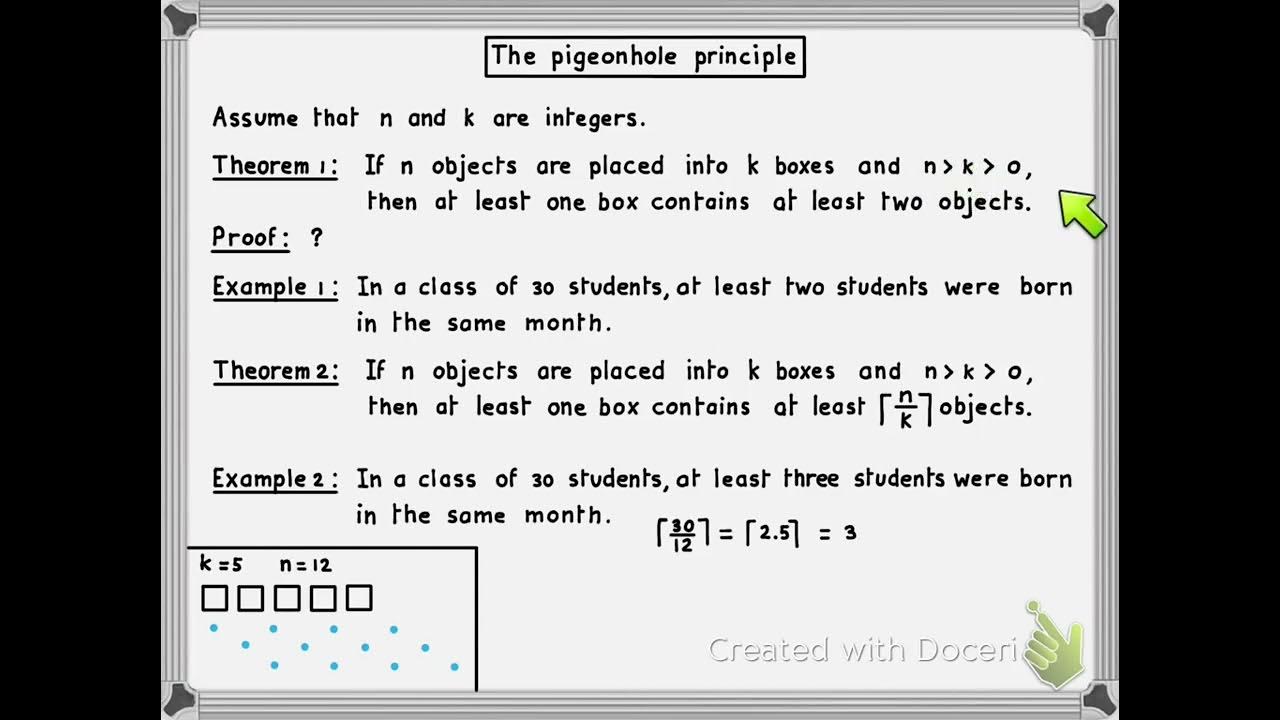 Discrete Structures [Lecture 31 / Segment 1] - Pigeonhole principle: Two versions - YouTube