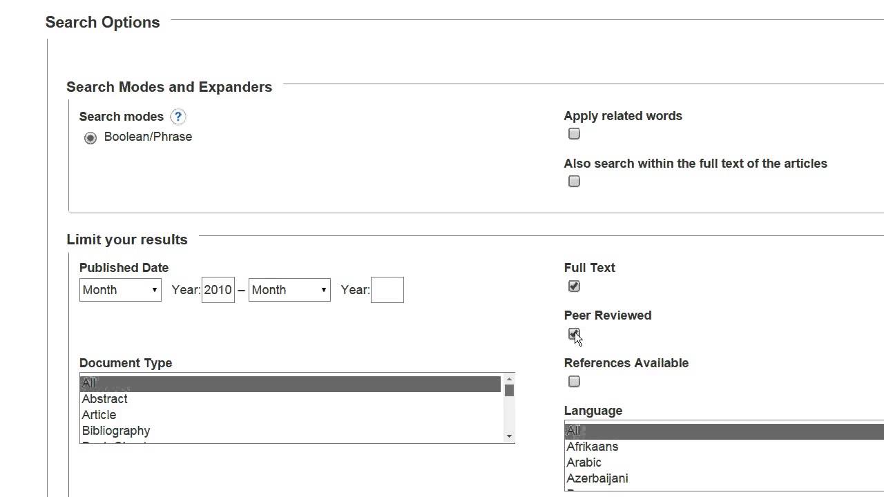 Setting Search Rules - Limiters - YouTube