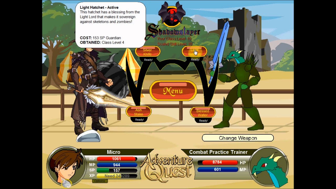 Adventure Quest - Shadowslayer class review! Showing all spells! - YouTube