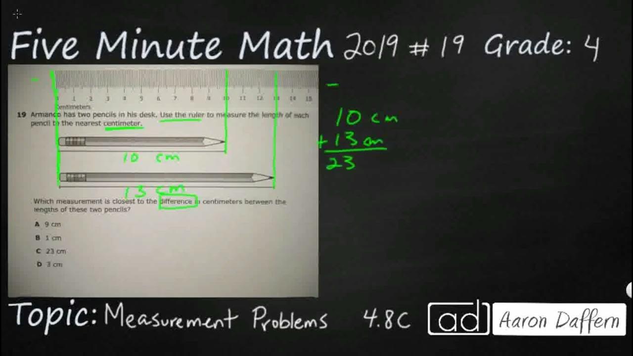 4th Grade STAAR Practice Measurement Problems (4.8C - #7) - YouTube