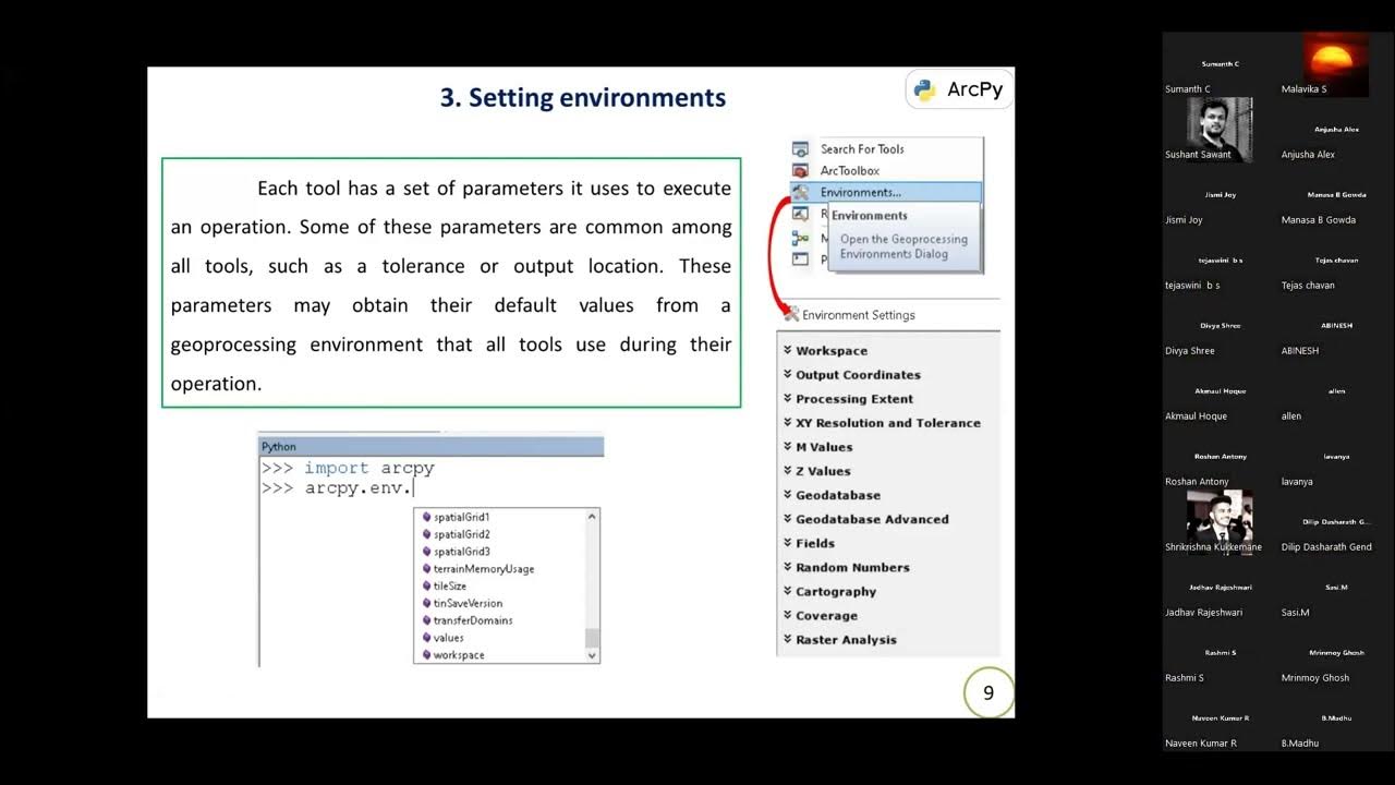 2. Using ArcPy Environment Setting and Geoprocessing in ArcMap - YouTube