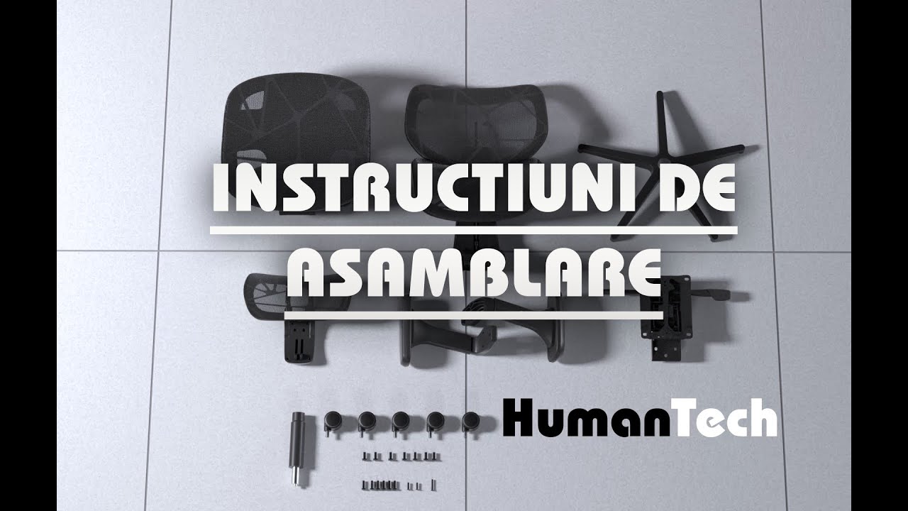 Scaun de birou ergonomic HumanTech - Instructiuni asamblare - YouTube