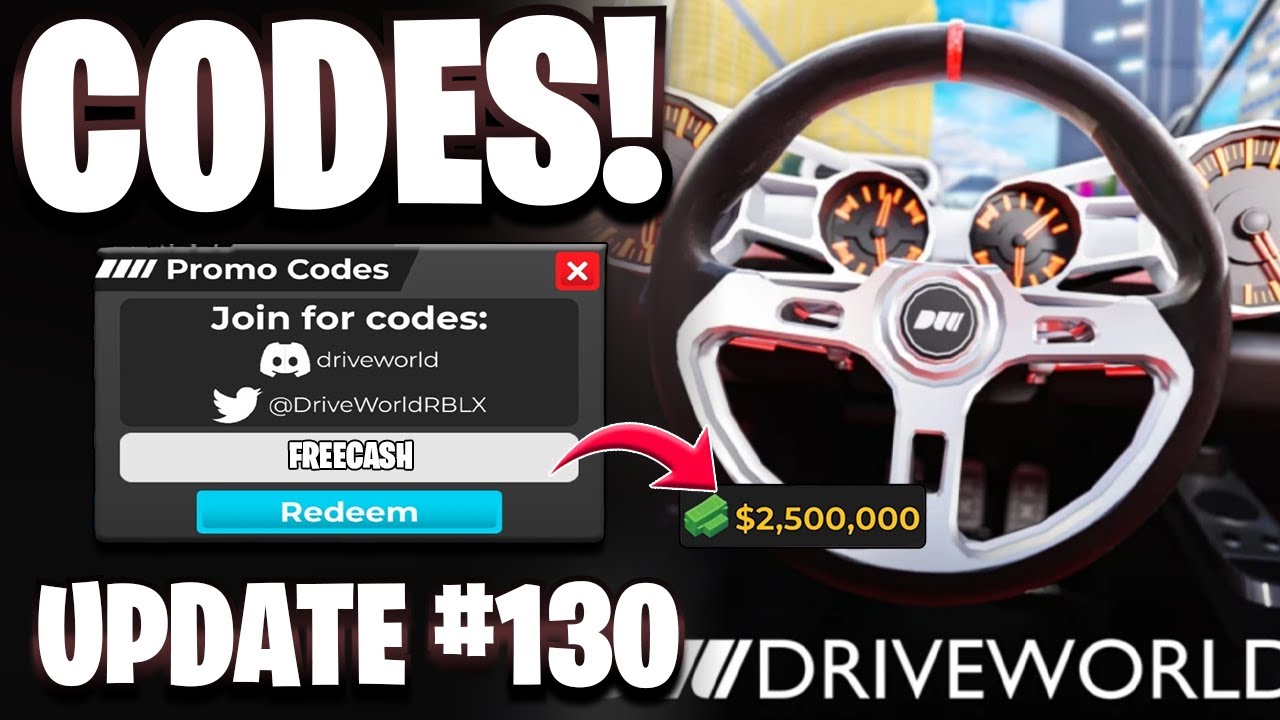 *NEW* ALL WORKING CODES FOR DRIVE WORLD IN AUGUST 2025 - ROBLOX DRIVE WORLD CODES - YouTube