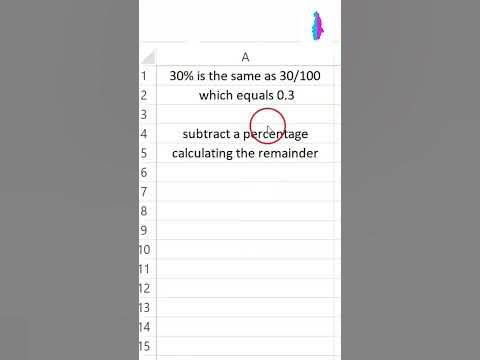 Excel Formula for Subtracting Percentages from Variable Values - YouTube