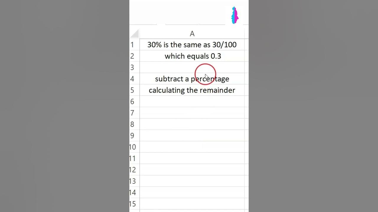 Excel Formula for Subtracting Percentages from Variable Values - YouTube
