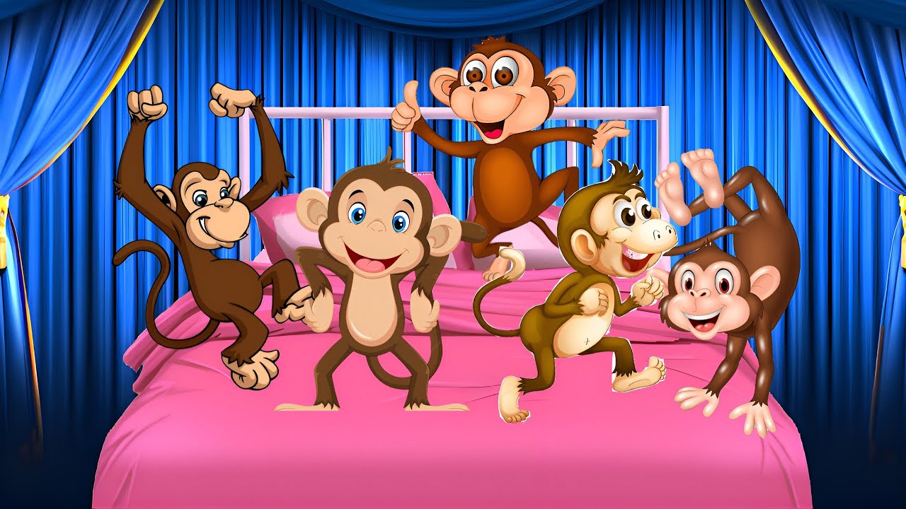 Five Little Monkeys Jumping On The Bed | English Nursery Rhymes for ...