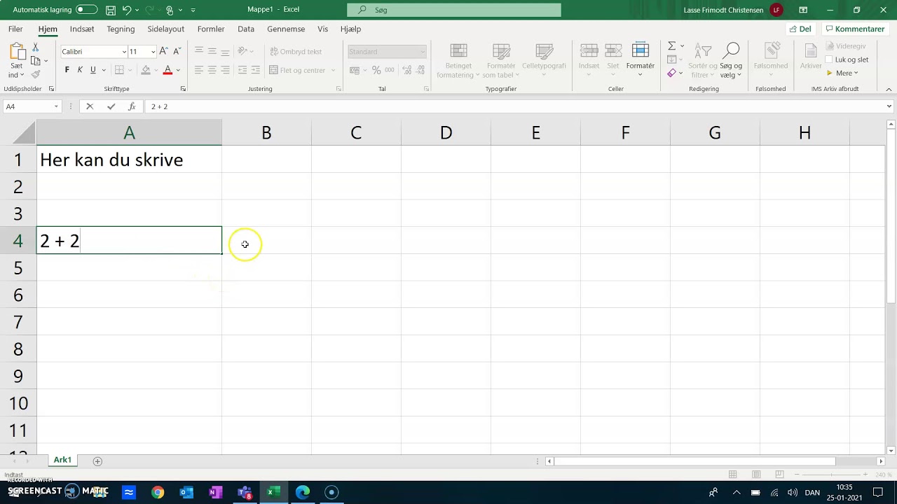 Sådan bruger du Excel 1 - YouTube