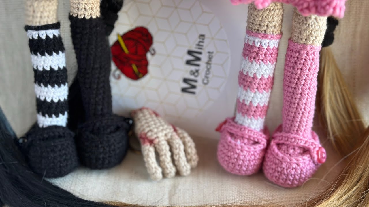 Pantofi crosetati 7 Wednesday Addams #mmihacrochet #amigurumi # ...