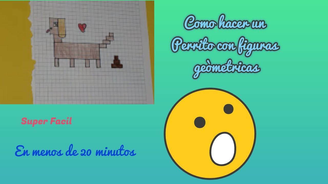 Como dibujar un perrito con figuras geometricas, EN MENOS DE 20 MINUTOS ...