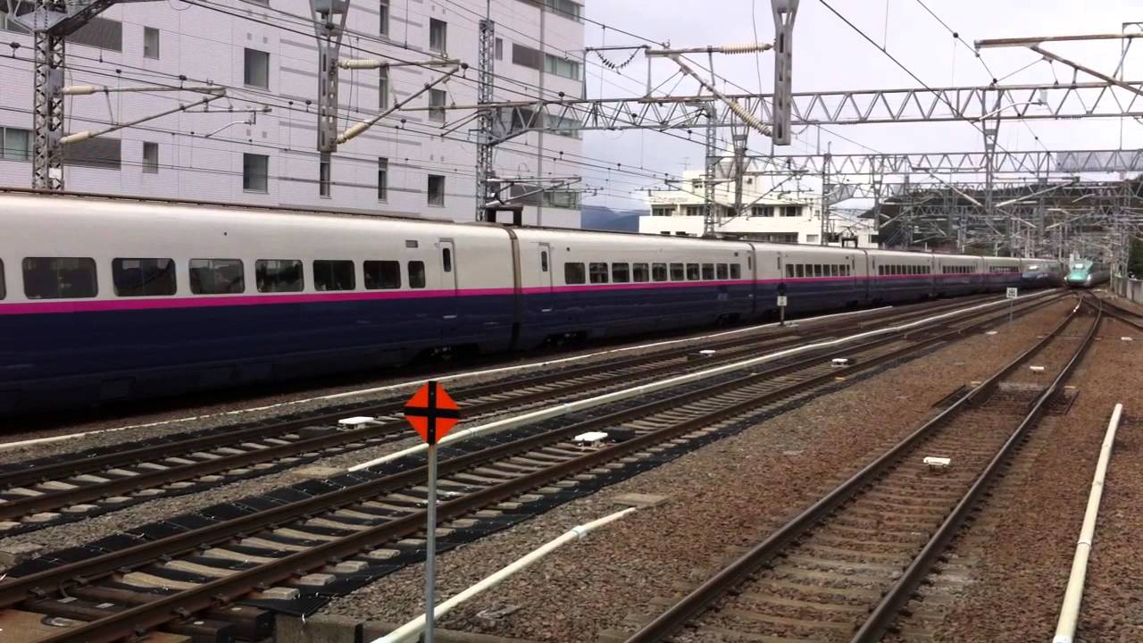 やまびこ57号 E2系1000番台J51編成 ・試運転 E5系S11編成 福島駅発車・通過 - YouTube