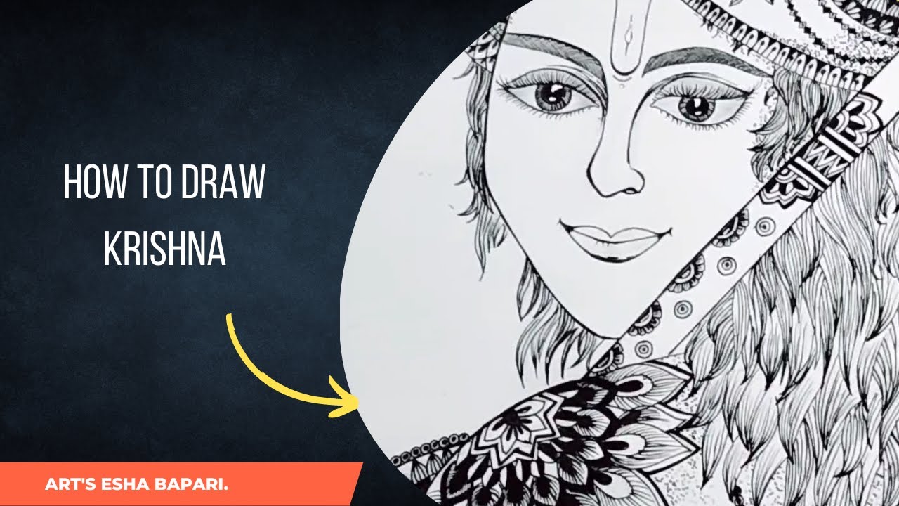 How To Draw Krishna | Easy Drawing Trick | Tutorial | Pencil Drawing | Art's Esha Bapari. - YouTube