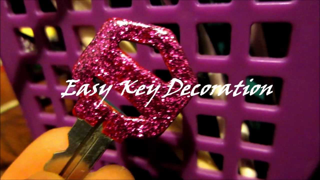 How to Glitter/Basic Key Decorating - YouTube