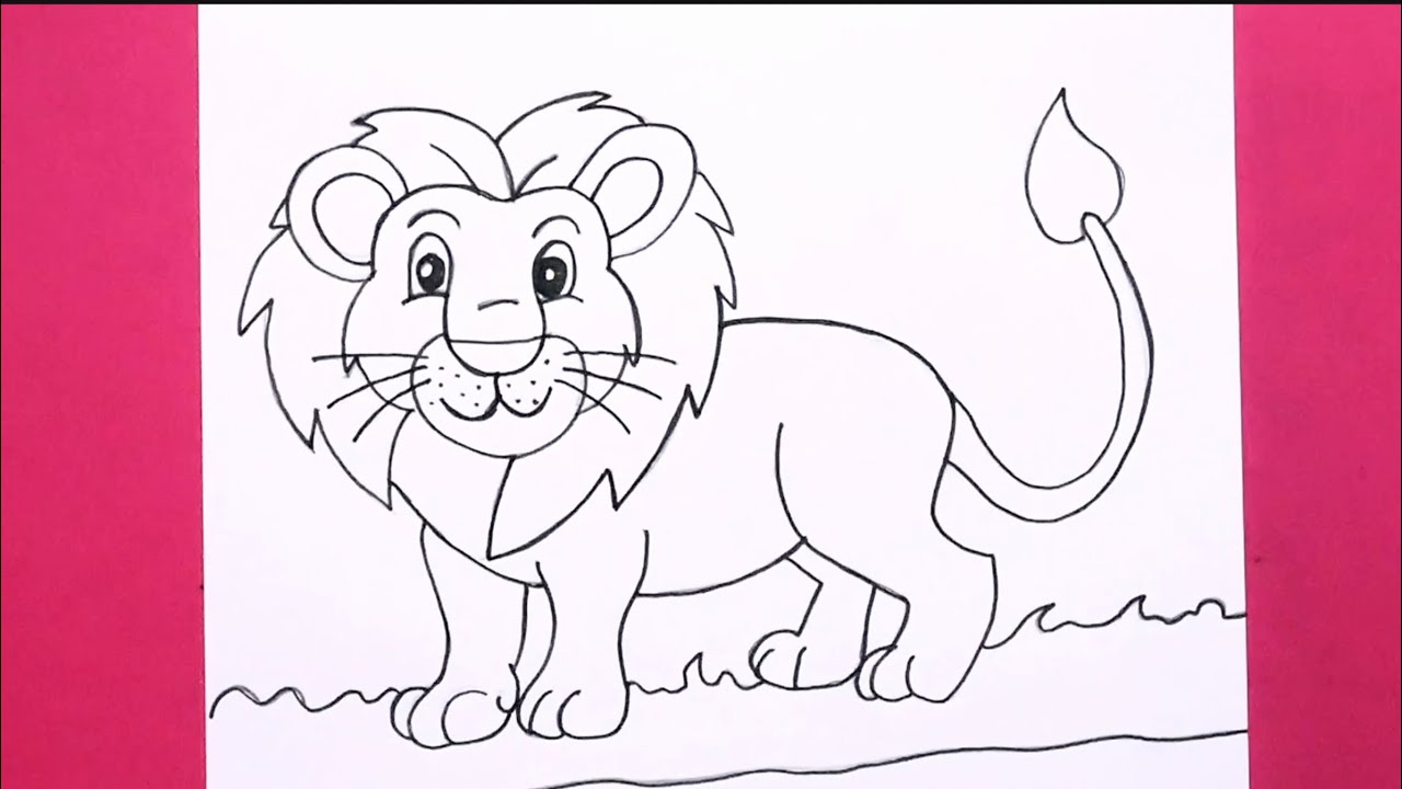 Fearless lion drawing tutorial - YouTube