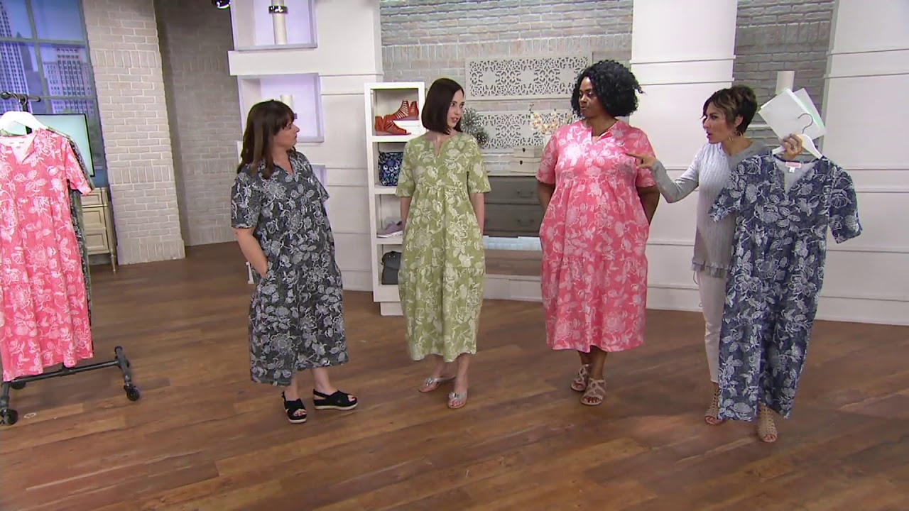Stan Herman Stamped Floral Cotton Gown on QVC - YouTube