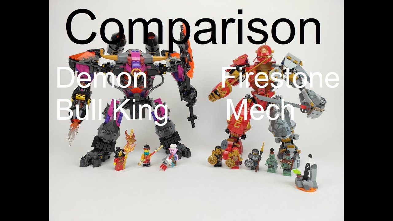 LEGO Monkie Kid Demon Bull King VS. Ninjago Firestone Mech!! Comparison ...