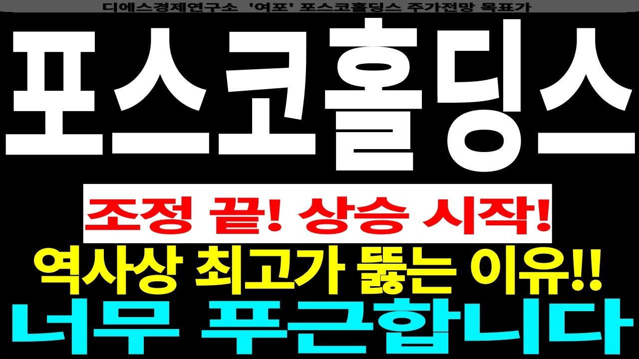 포스코홀딩스 주가전망 조정 끝 상승 시작 역사상 최고가 뚫는 이유 너무 푸근합니다 Feat 디에스경제연구소 여포