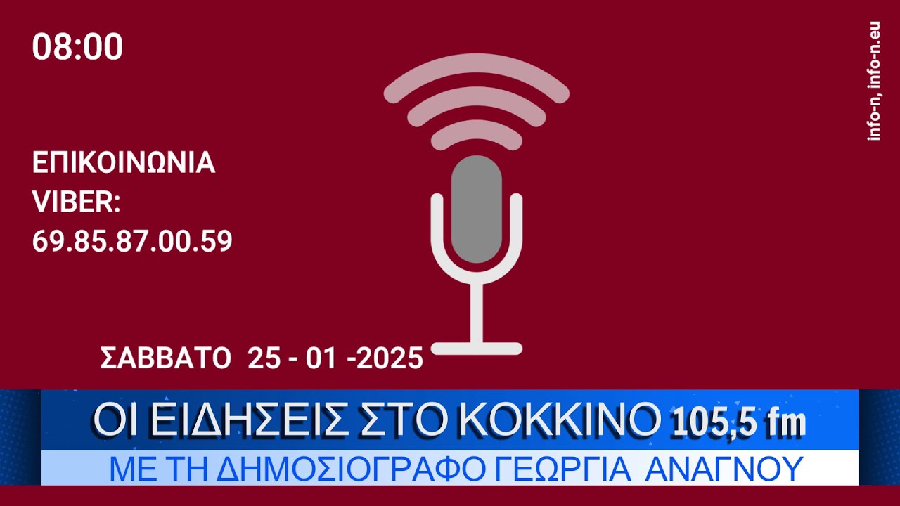 ΟΙ ΕΙΔΗΣΕΙΣ ΣΤΟ ΚΟΚΚΙΝΟ 105,5 fm με τη δημοσιογράφο ΓΕΩΡΓΙΑ ΑΝΑΓΝΟΥ ...