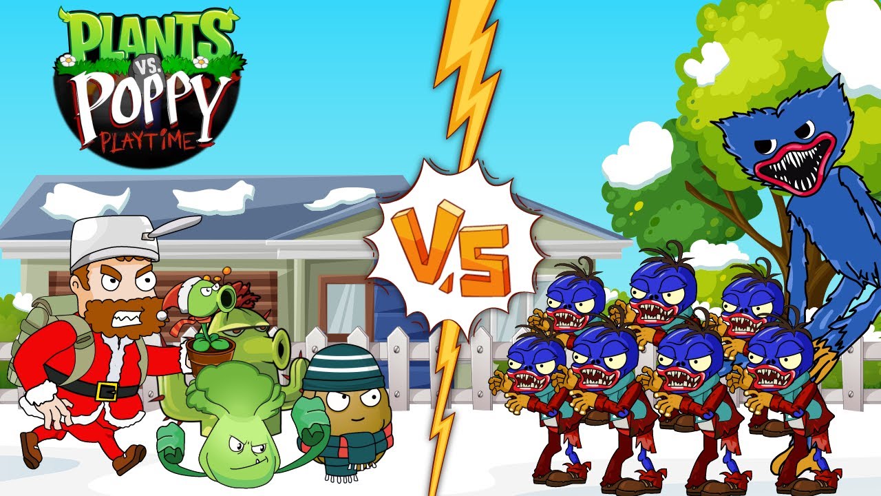 Zombies HUGGY WUGGY Vs Plant Vs Zombies Animations - Happy New Year ...
