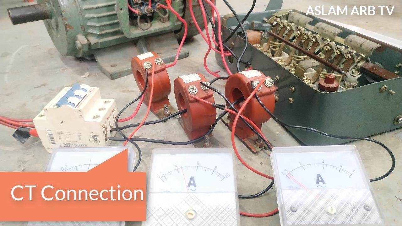 CT Connection with ampere panel board meter. Current Transformer ...