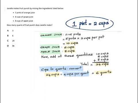 Math : Grade 5 : conversion: pint to cups: cups to quarts - YouTube