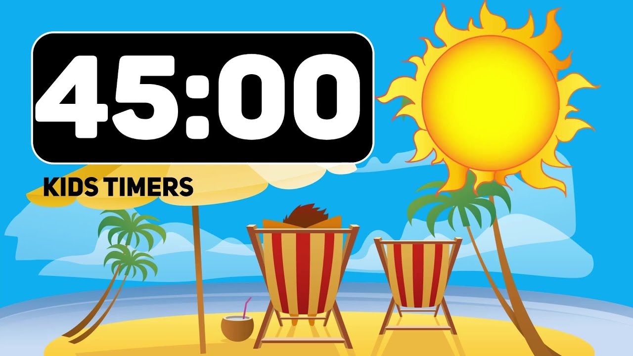 ☀️ 45 Minutes of Summer Fun! Beach Countdown Timer with Happy Music for ...