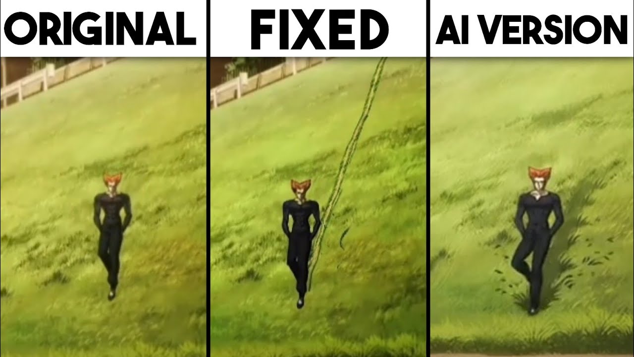 Garou Sliding One Punch Man Original Vs Fixed Vs Ai Version - YouTube
