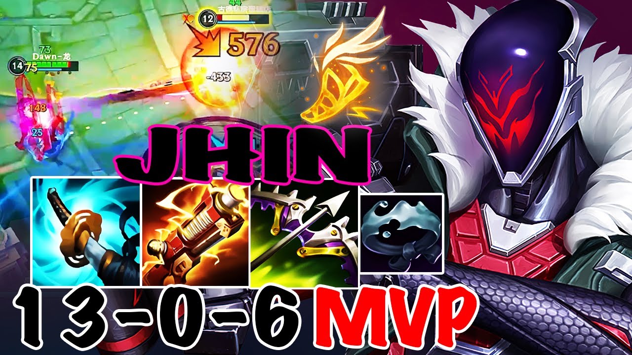 WILD RIFT JHIN ADC GAMEPLAY | 13 -0 -6 MVP | JHIN BUILD RUNES - YouTube