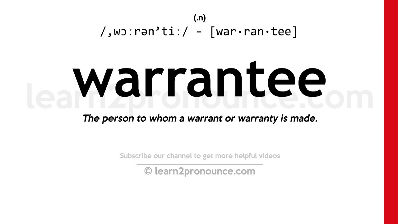 Pronunciation of Warrantee | Definition of Warrantee - YouTube